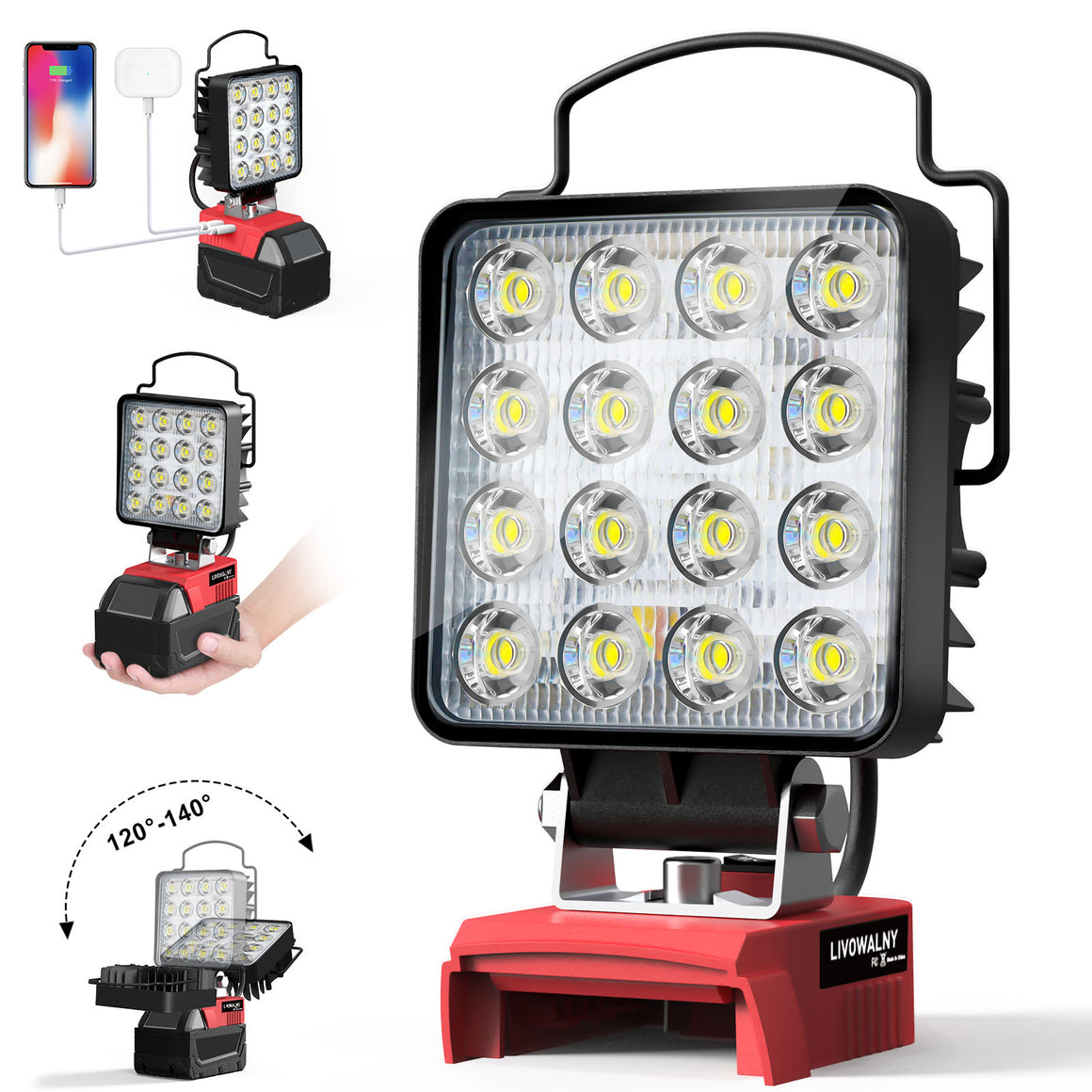 Milwaukee Work light | 48w 4800LM portable LED light for camping ...